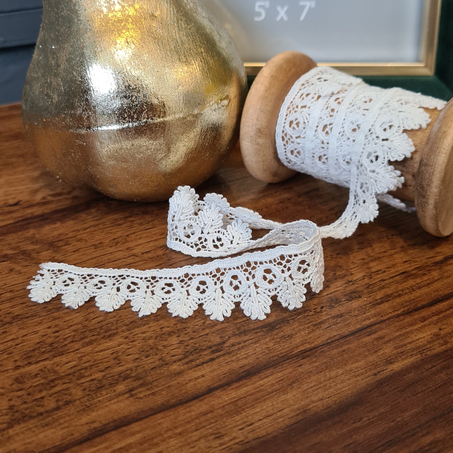 1.8cm Vintage Art Deco Style Nottingham Lace Trim by the Meter, Narrow ...