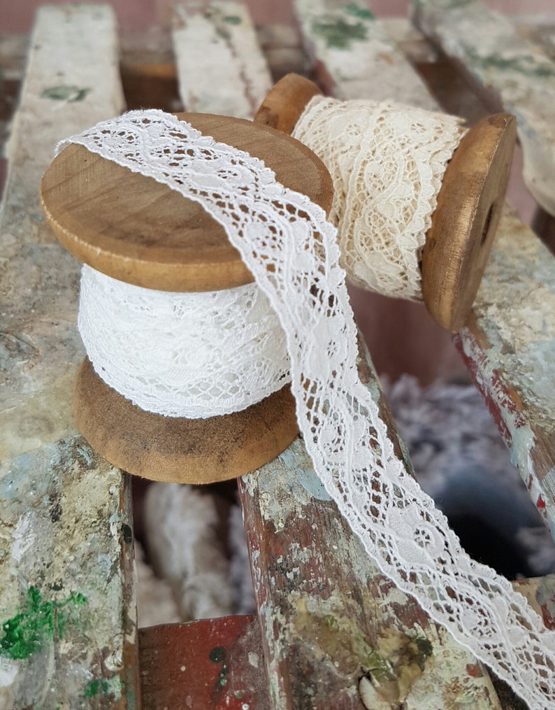 Beautiful Vintage Style Nottingham Lace Trim by the Meter, Narrow 1.8cm ...