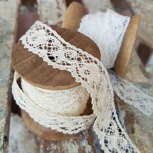 Beautiful Vintage Style Nottingham Lace Trim by the Meter, Narrow 1.8cm ...