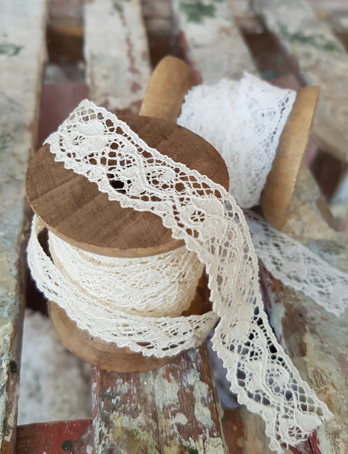 Beautiful Vintage Style Nottingham Lace Trim by the Meter, Narrow 1.8cm ...