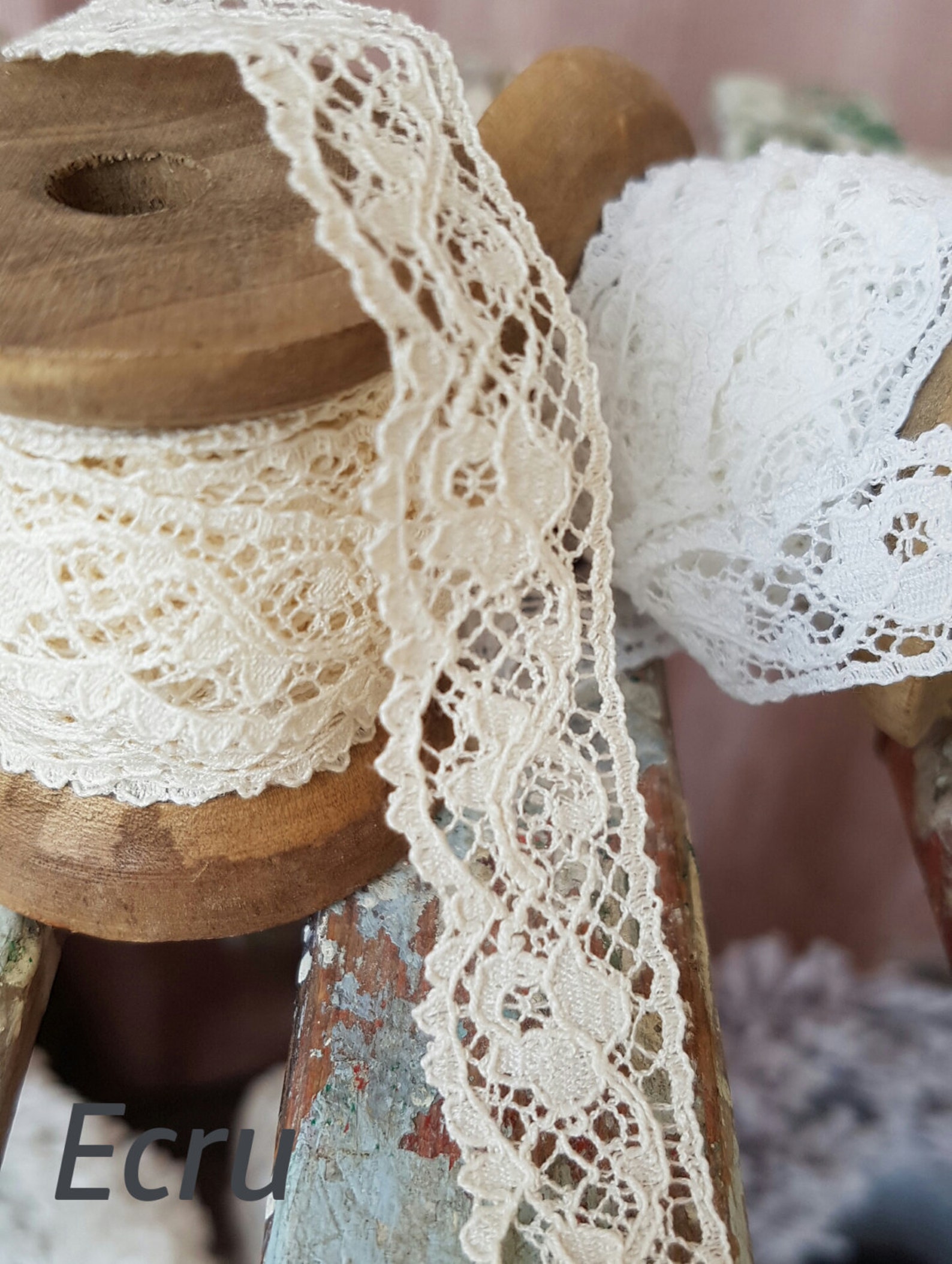 Beautiful Vintage Style Nottingham Lace Trim by the Meter, Narrow 1.8cm ...