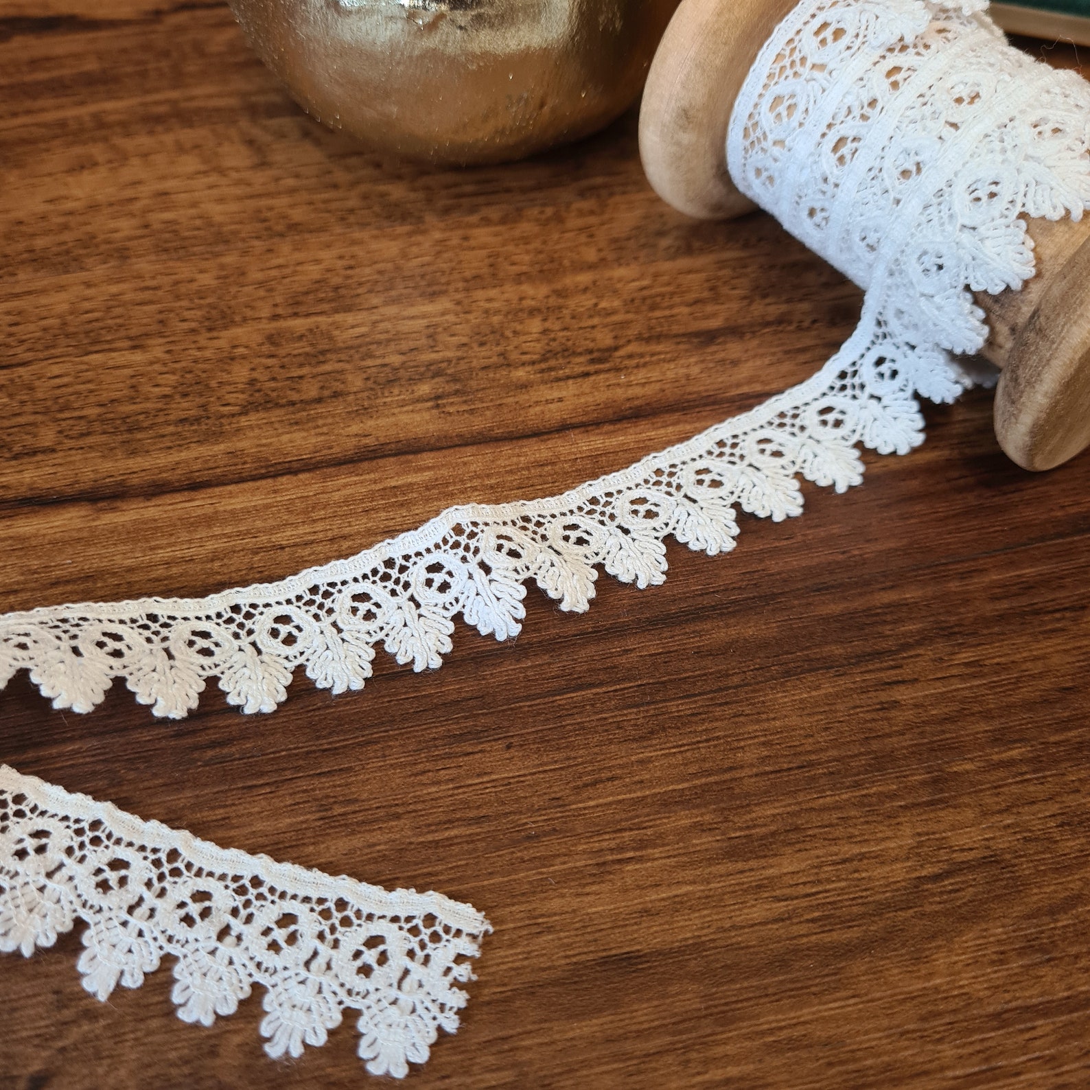 1.8cm Vintage Art Deco Style Nottingham Lace Trim by the Meter, Narrow ...