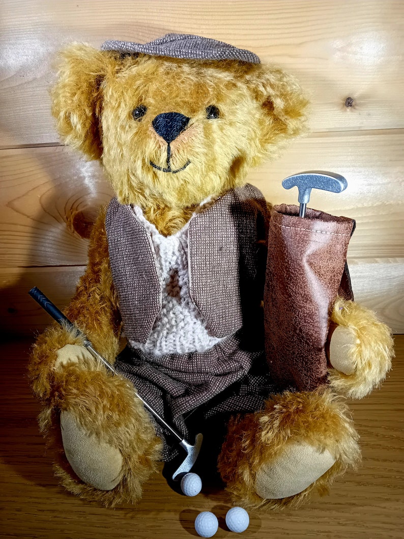 Arthur the Golfer Hand-sewn Mohair Teddy Bear - Etsy Canada