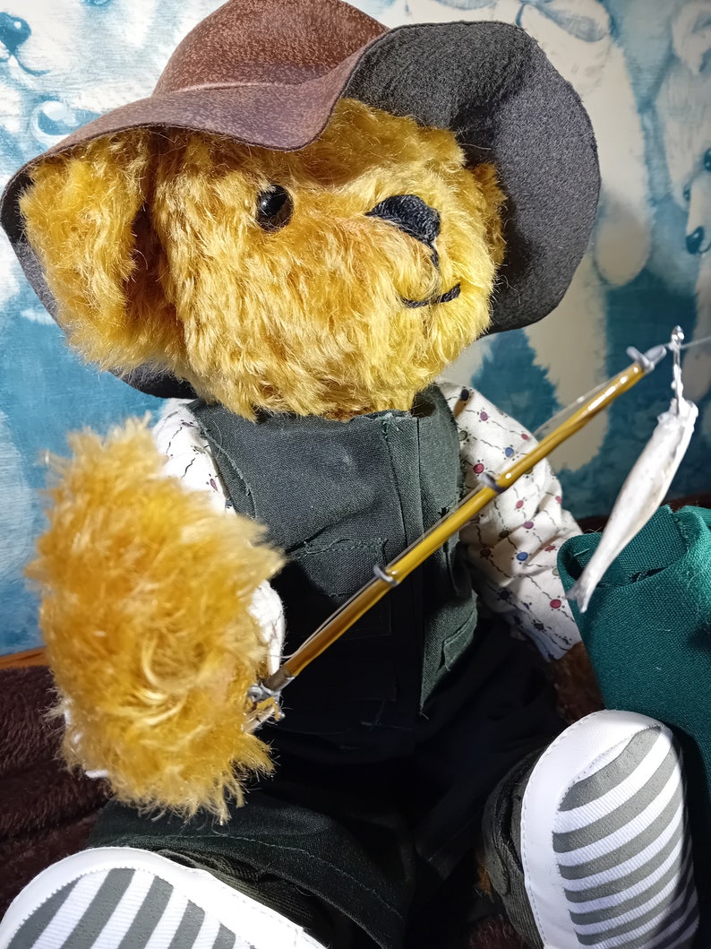 Teddy Bear Bert the Fisherman - Etsy
