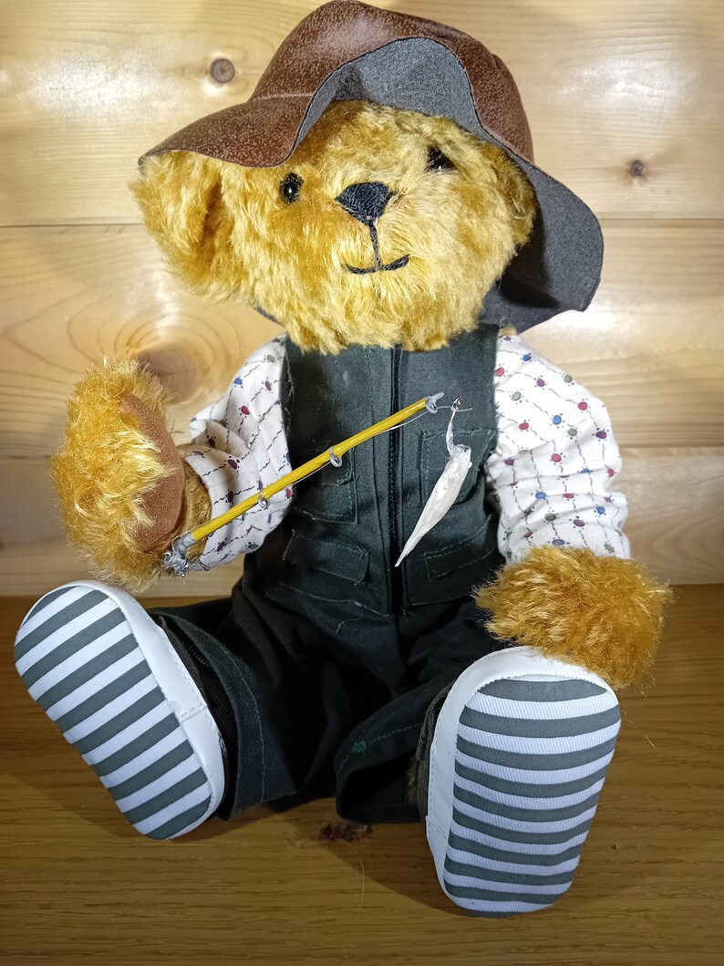 Hand-sewn Mohair Teddy Bear Bert the Fisherman - Etsy