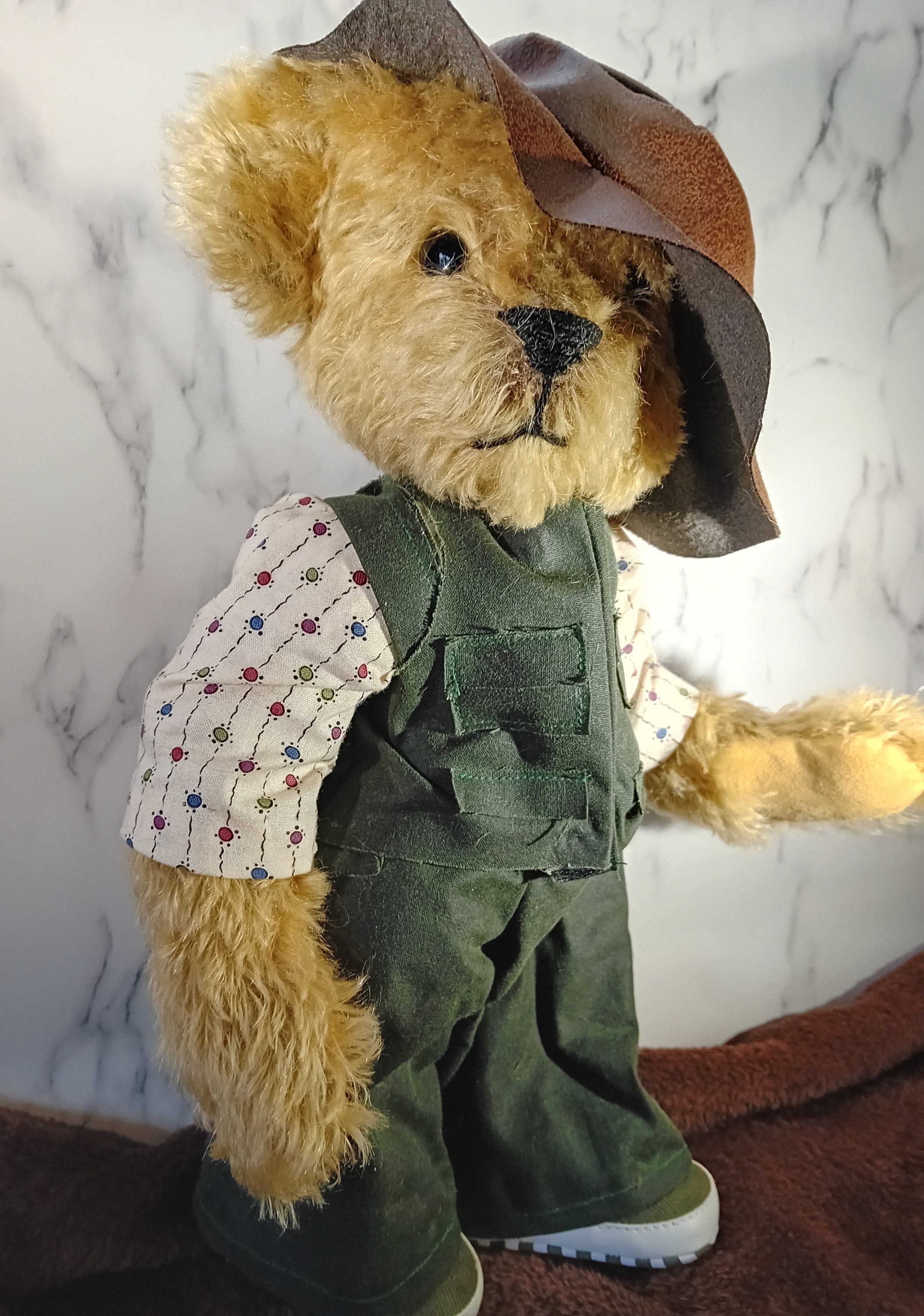 Hand-sewn Mohair Teddy Bear Bert the Fisherman - Etsy