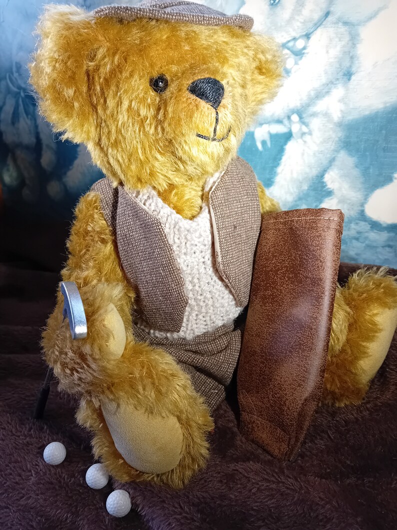 Arthur the Golfer Hand-sewn Mohair Teddy Bear - Etsy