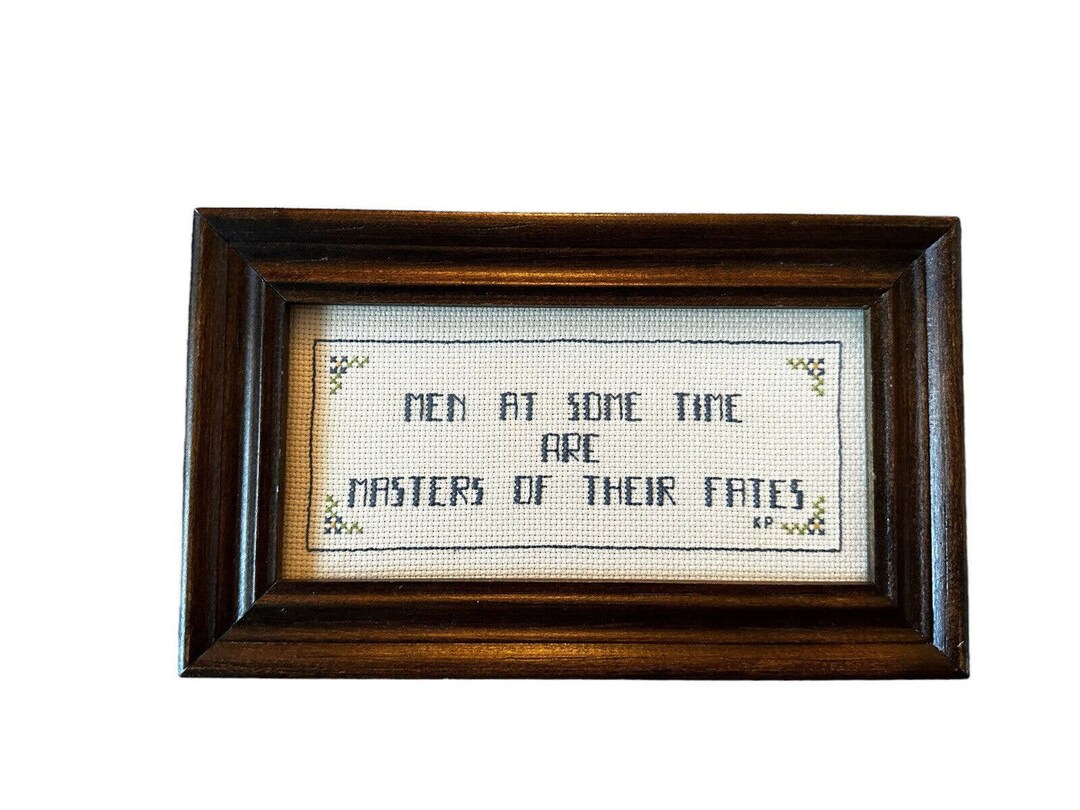 Vintage Custom Framed Cross Stitch Men at Some Time Are Masters of ...