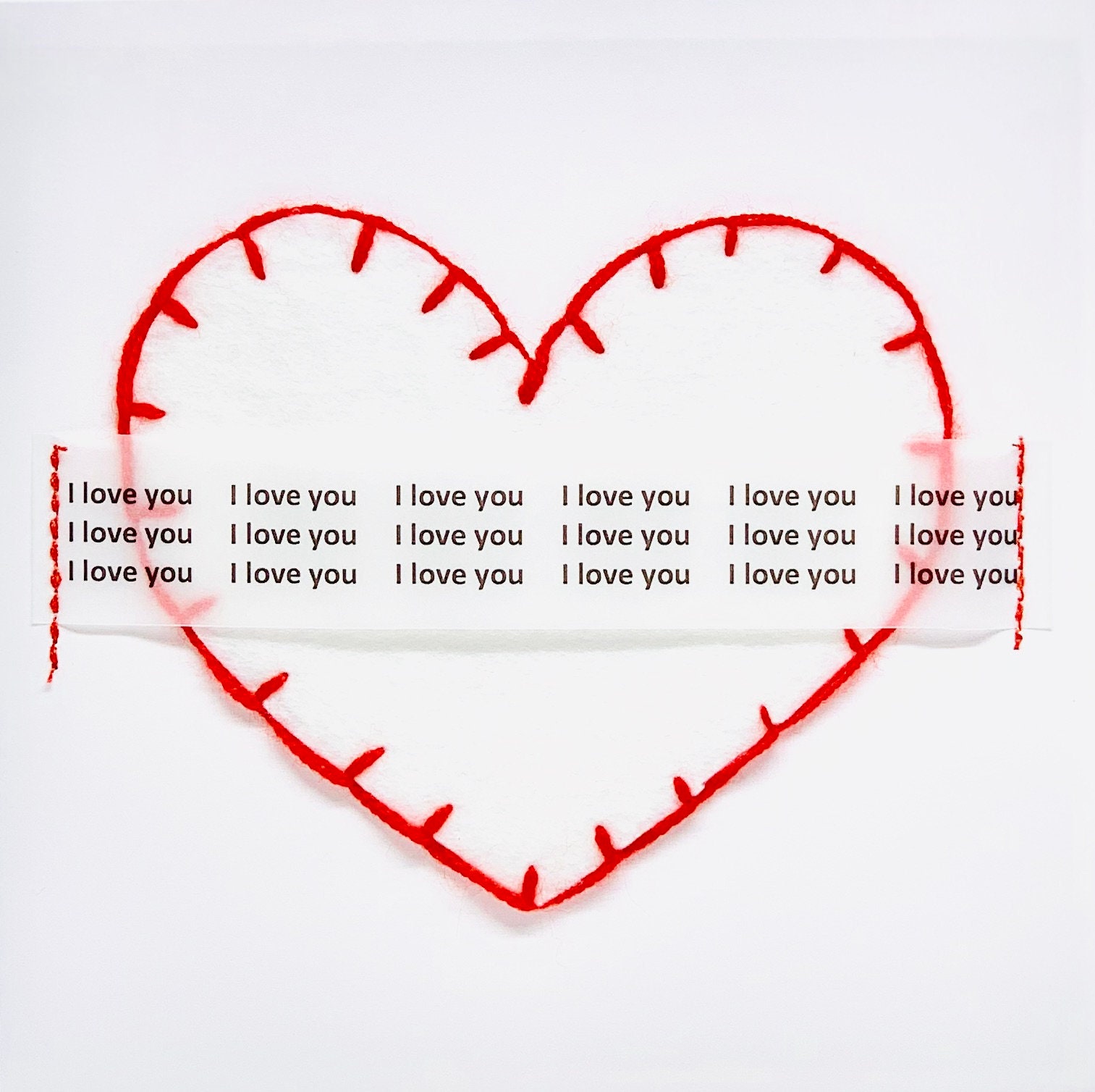 Big White Love Heart on White Card - Etsy