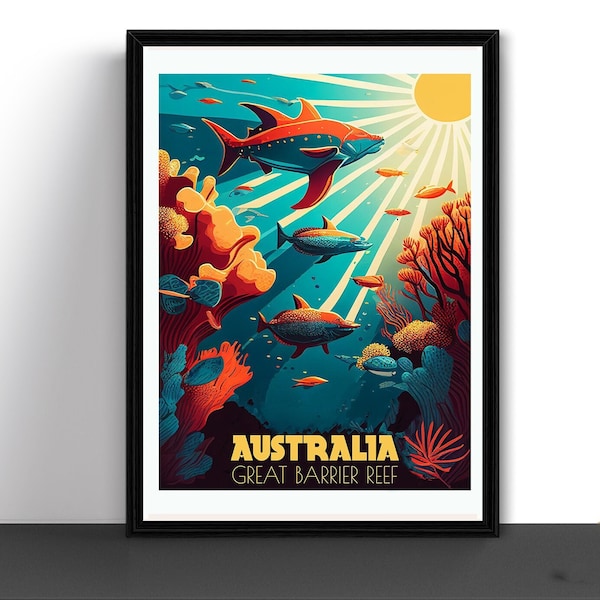 Great Barrier Reef Travel Poster - Etsy