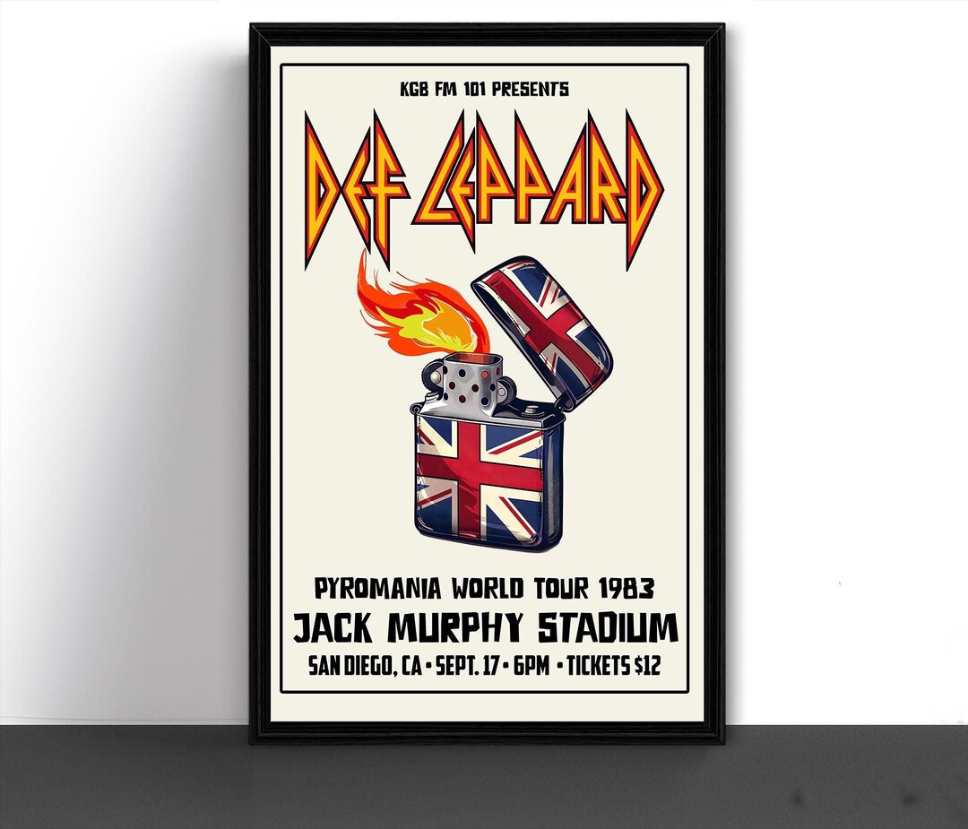 Def Leppard San Diego CA Concert Tour Poster Art Print 1983 - Etsy
