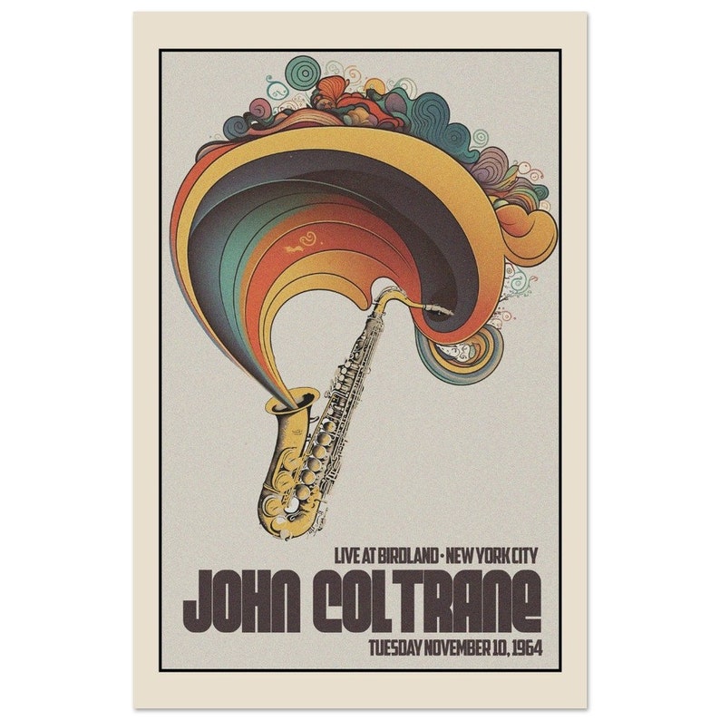 John Coltrane Concert Tour Poster Art Print Birdland New York 1964 ...