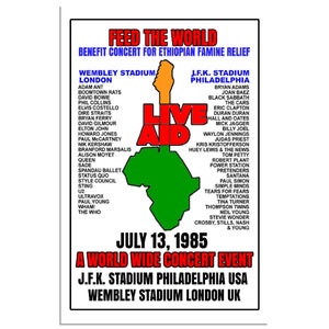 Live Aid Concert 1985 Tour Poster Art Print - Etsy