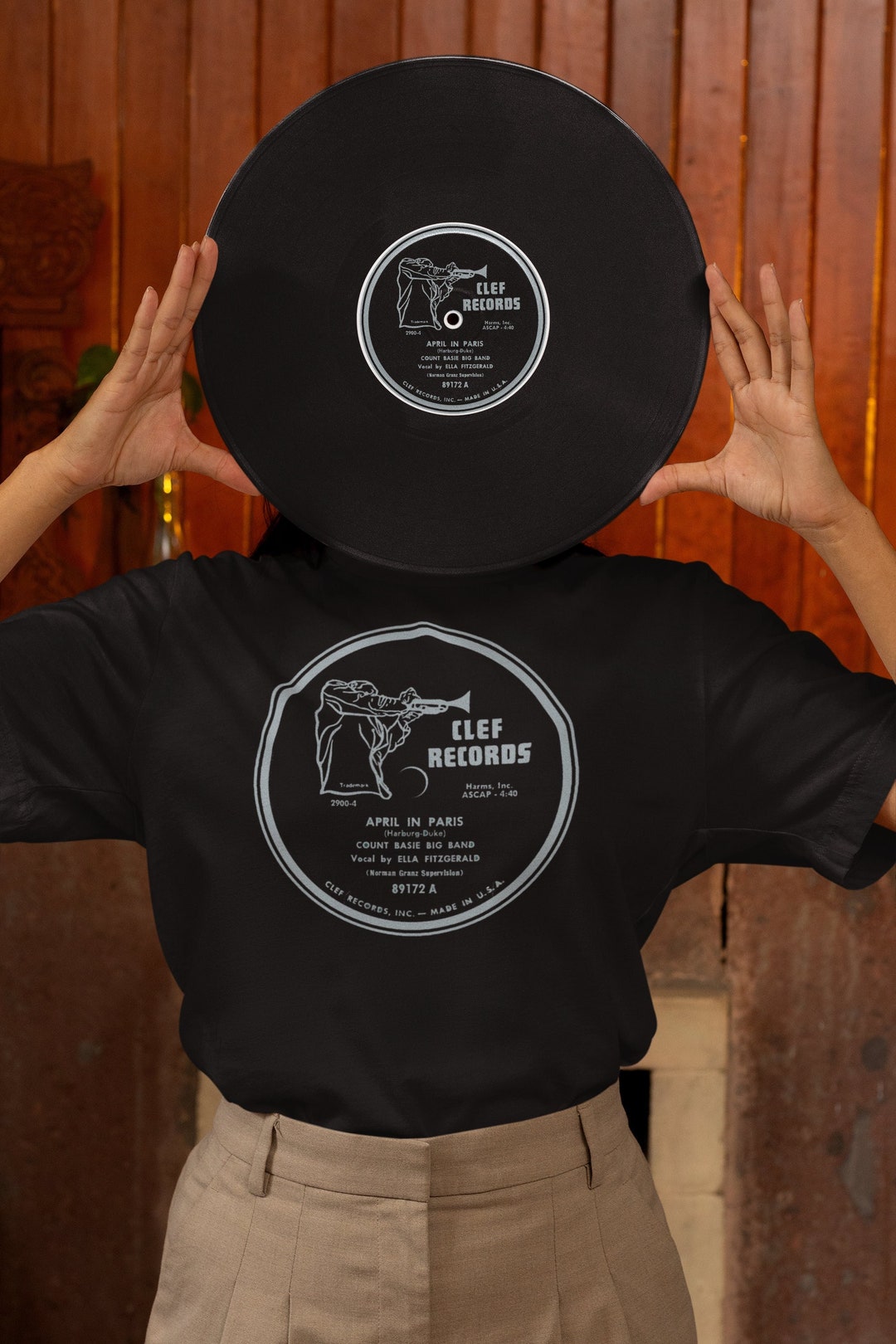 Ella Fitzgerald Count Basie Clef Records 78 RPM Record Label Unisex T ...