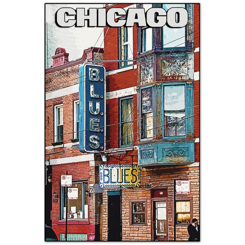 Chicago Blues on Halsted Art Print Travel Poster - Etsy
