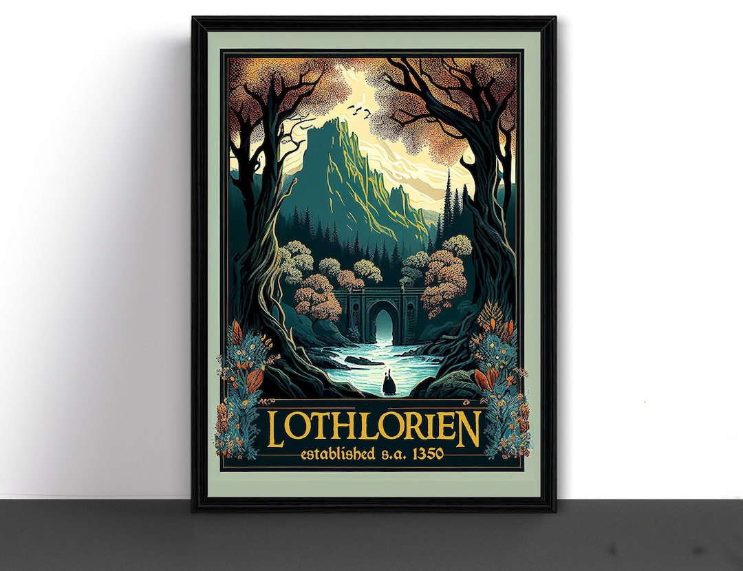 Lord of the Rings LOTR Lothlorien J.R.R. Tolkien Art Print Travel ...
