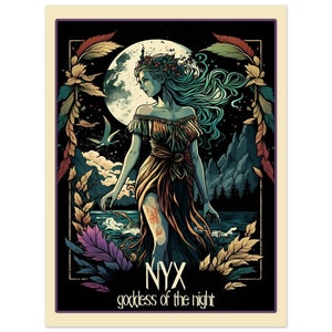 Nyx Goddess of the Night Fine Art Print Poster Greek Mythology - Etsy