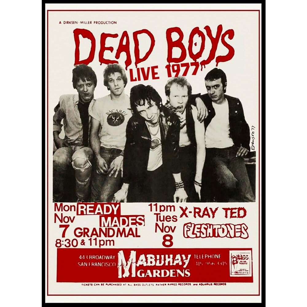 Dead Boys Stiv Bators Punk Flyer Art Print Poster 1977 - Etsy