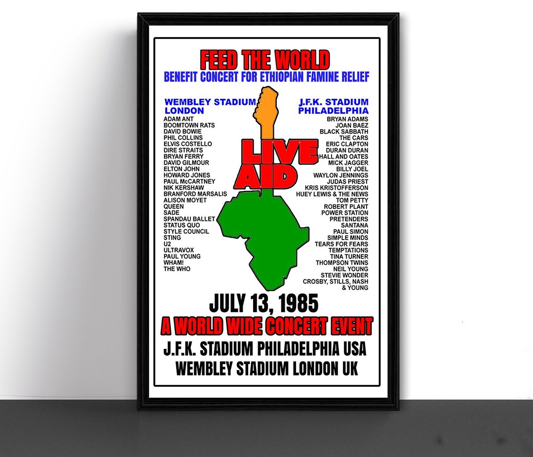 Live Aid Concert 1985 Tour Poster Art Print - Etsy