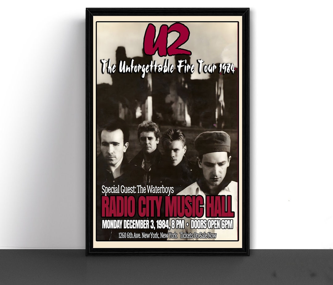 U2 Radio City Music Hall 1984 Concert Tour Poster Art Print ...