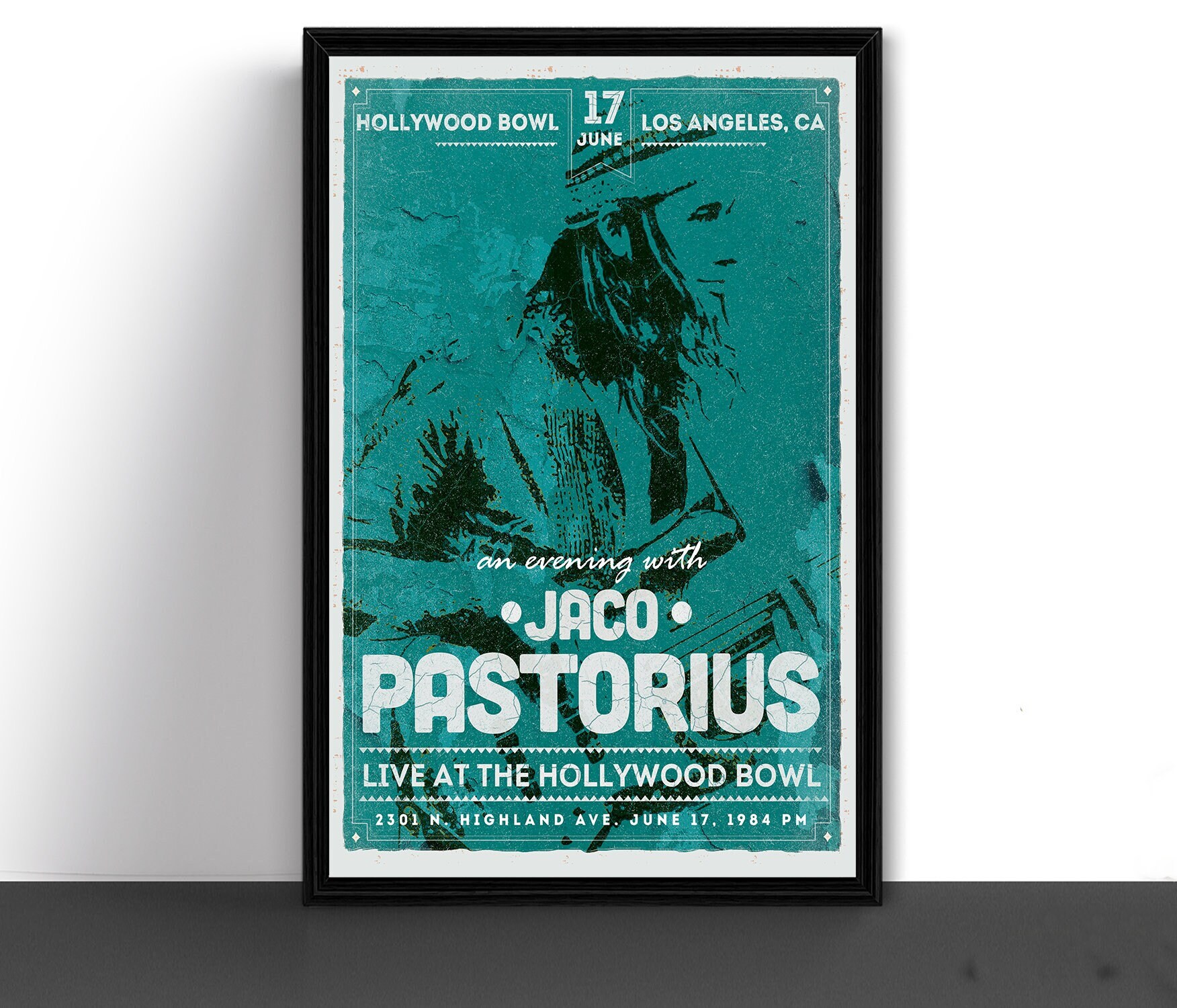 Jaco Pastorius Hollywood Bowl 1984 Concert Tour Poster Art Print - Etsy