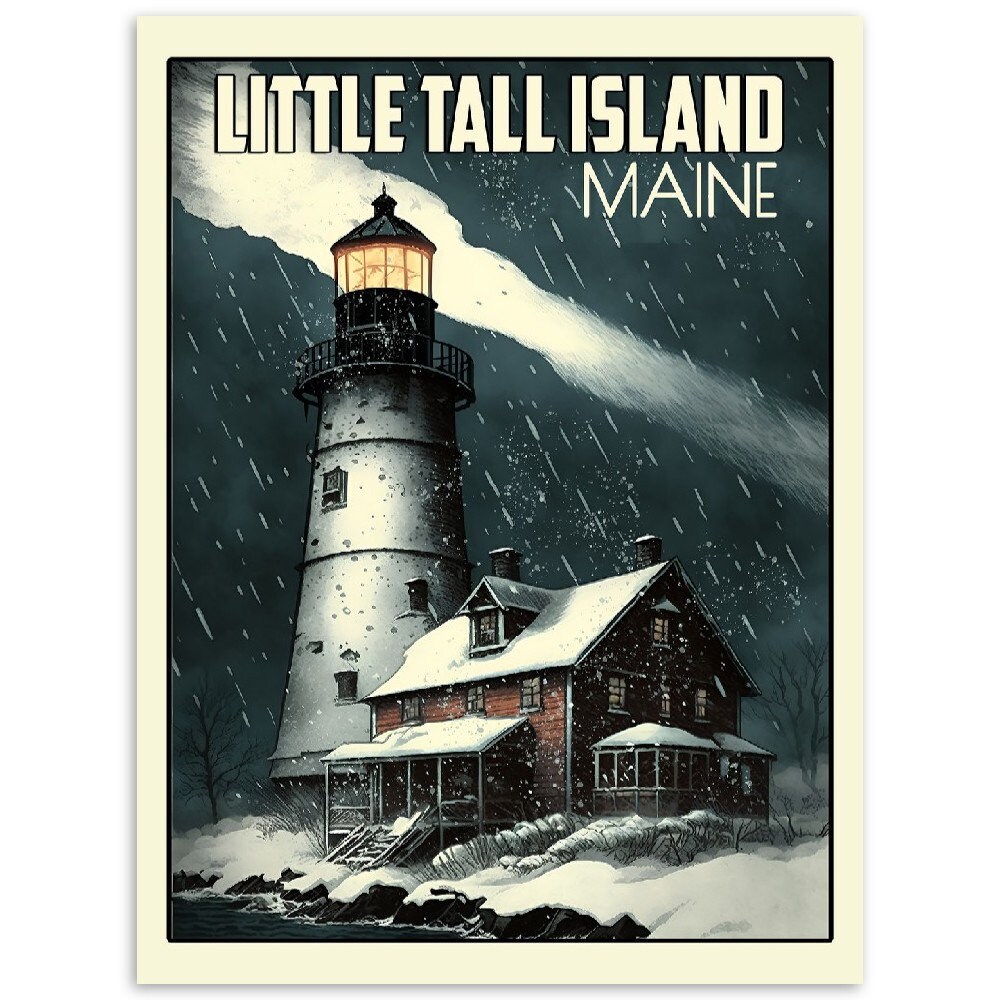 Little Tall Island Maine Travel Poster Art Print Stephen King Storm of ...