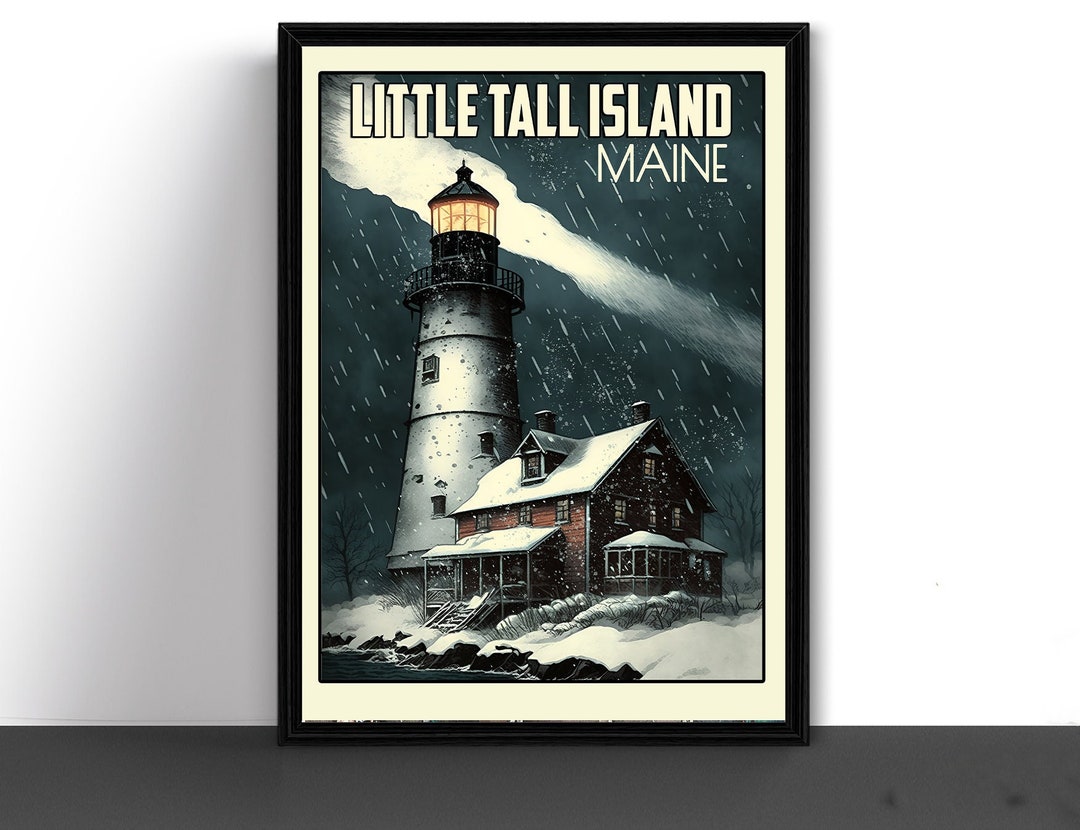 Little Tall Island Maine Travel Poster Art Print Stephen King Storm of ...
