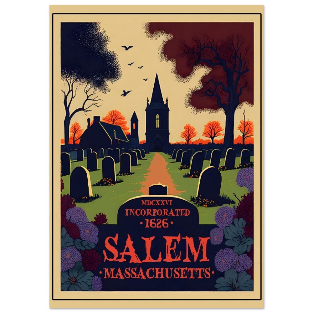 Salem Massachusetts Travel Poster Art Print - Etsy