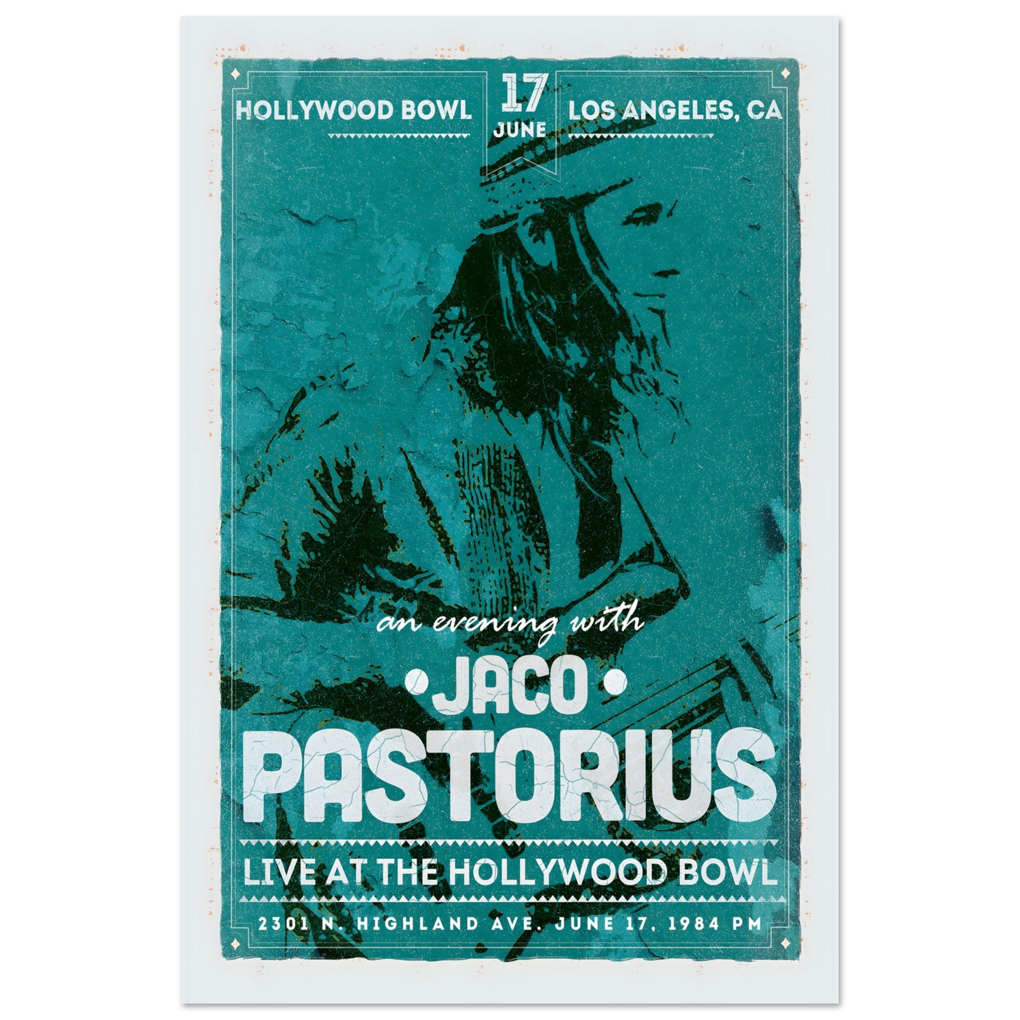 Jaco Pastorius Hollywood Bowl 1984 Concert Tour Poster Art Print - Etsy
