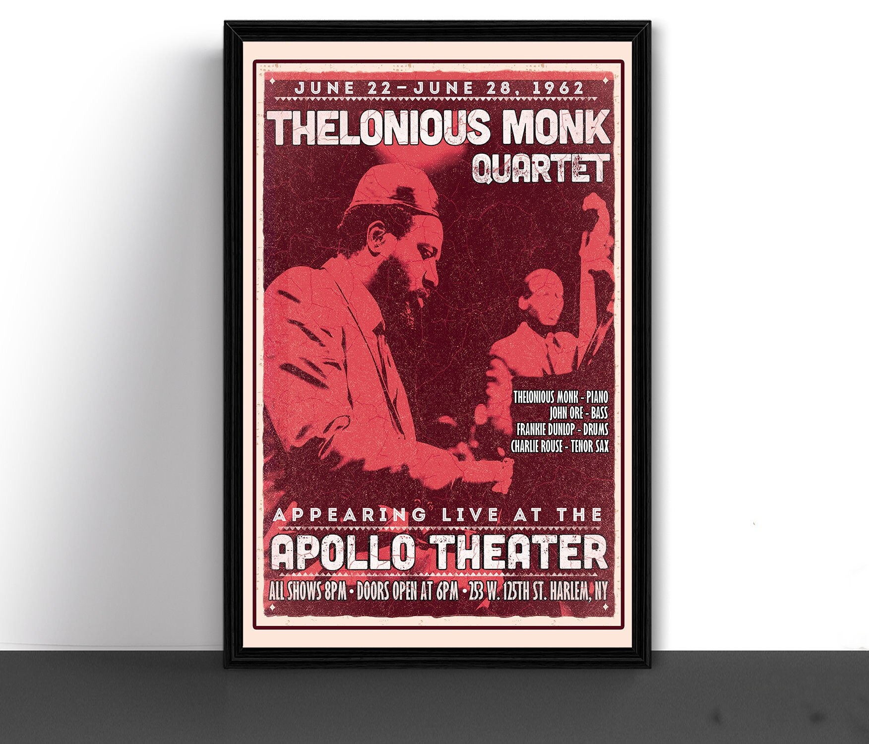 Thelonious Monk Concert Tour Poster Art Print Apollo Theater - Etsy