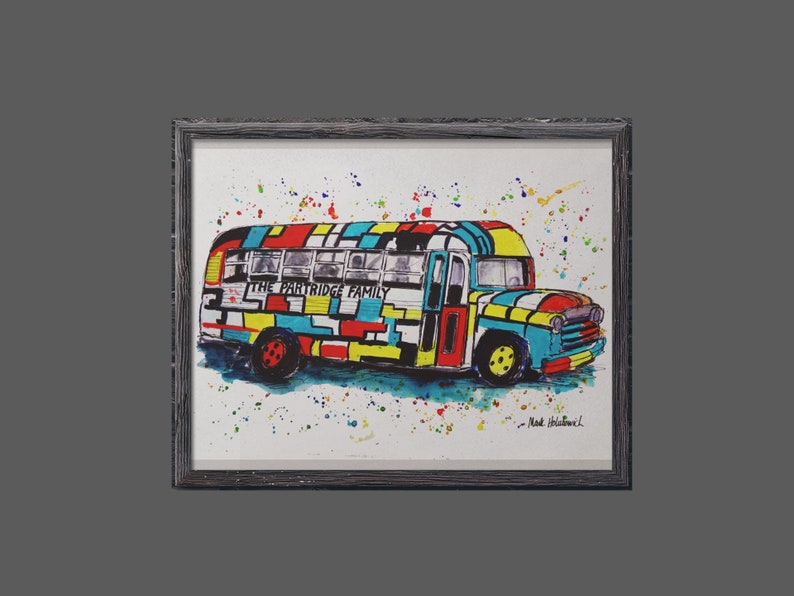 Partridge Family Bus Watercolor Painting Art Print Poster Ink - Etsy ...