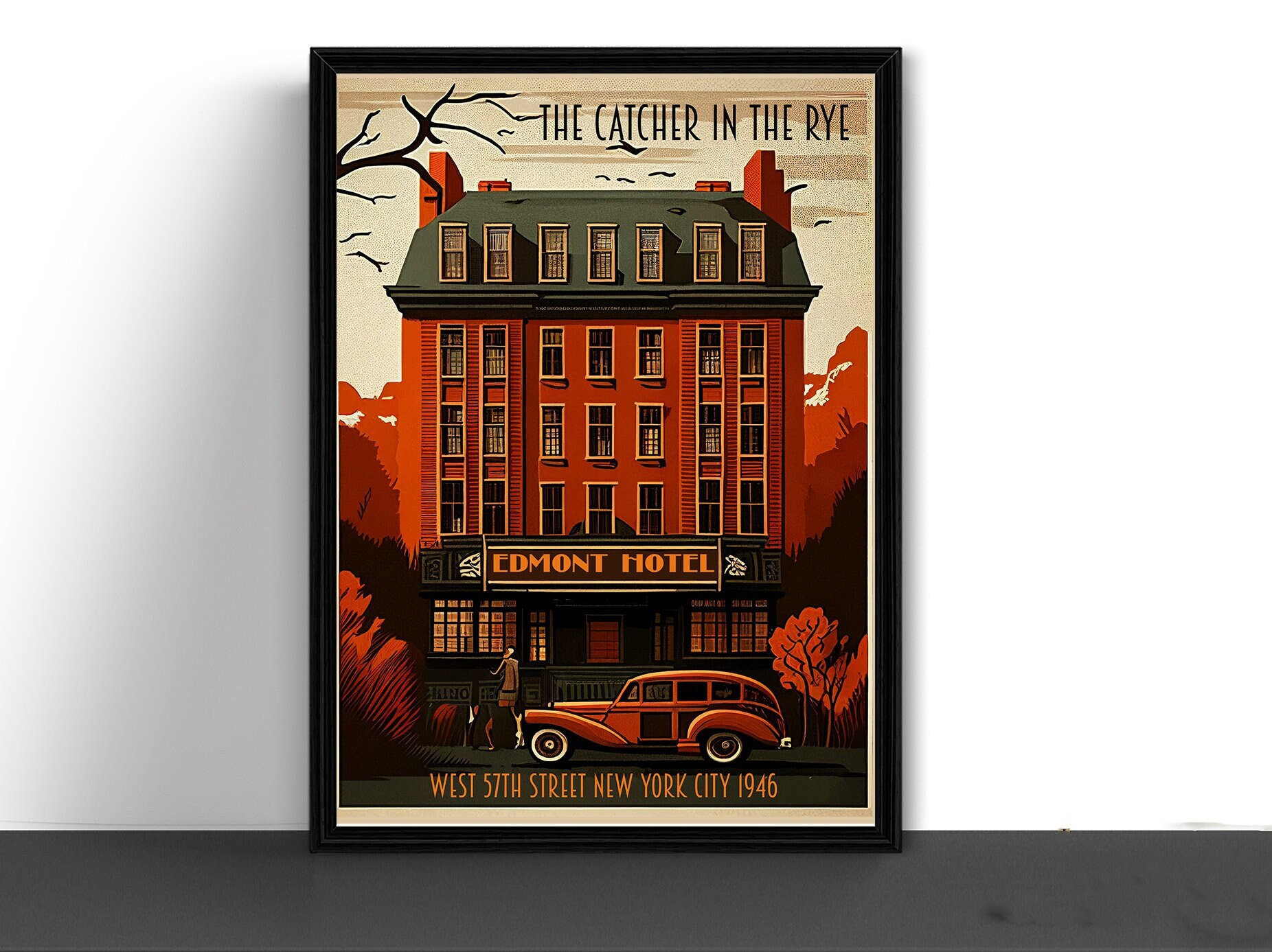 The Catcher in the Rye Edmont Hotel New York City Travel Style Poster ...