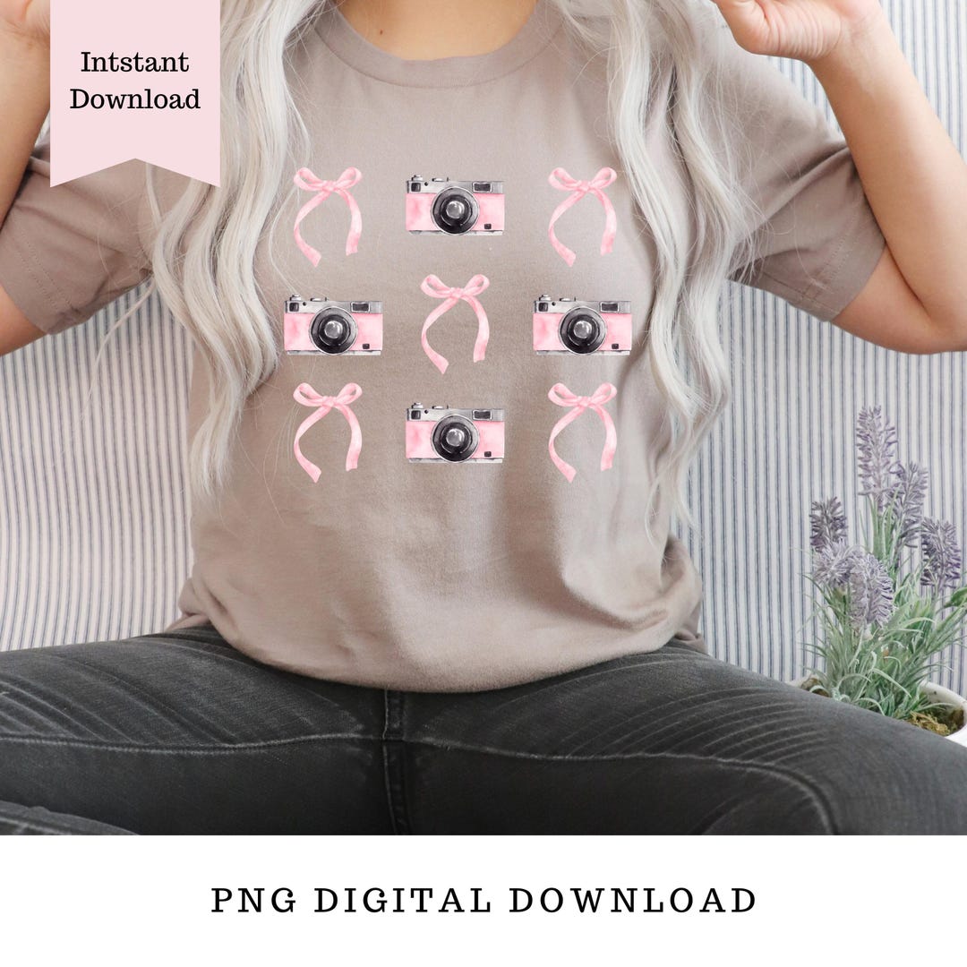 Bows and Cameras PNG, Photography PNG, Pink Camera PNG, Digital ...