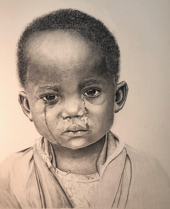 Poor Children Working Drawing