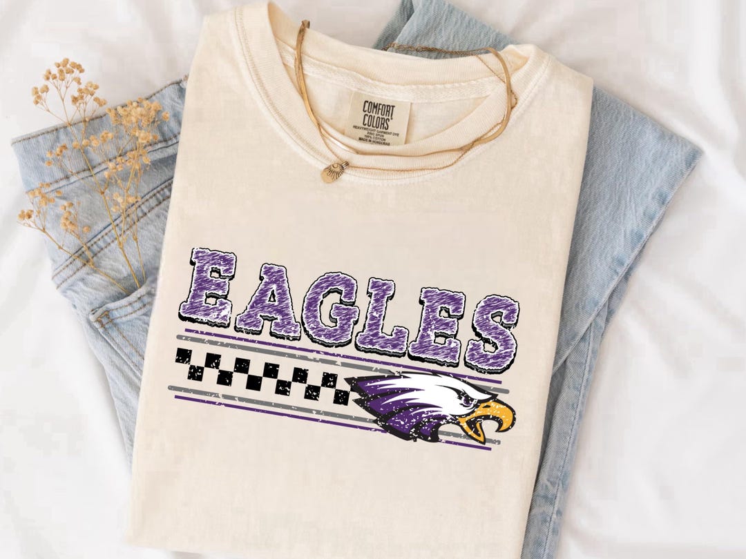 Checkered Eagles PNG: Purple Team Spirit Design (digital Download) - Etsy