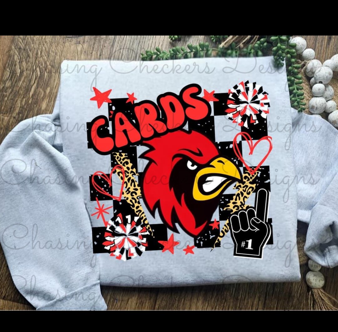 Checkered Cardinals PNG: School Spirit Download (digital Download) - Etsy