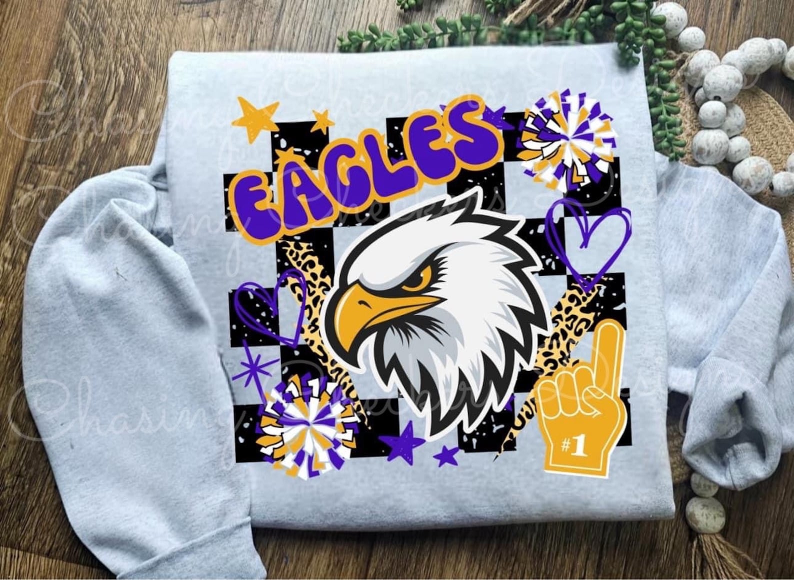 Checkered Eagles PNG: Purple Team Spirit Design (digital Download) - Etsy
