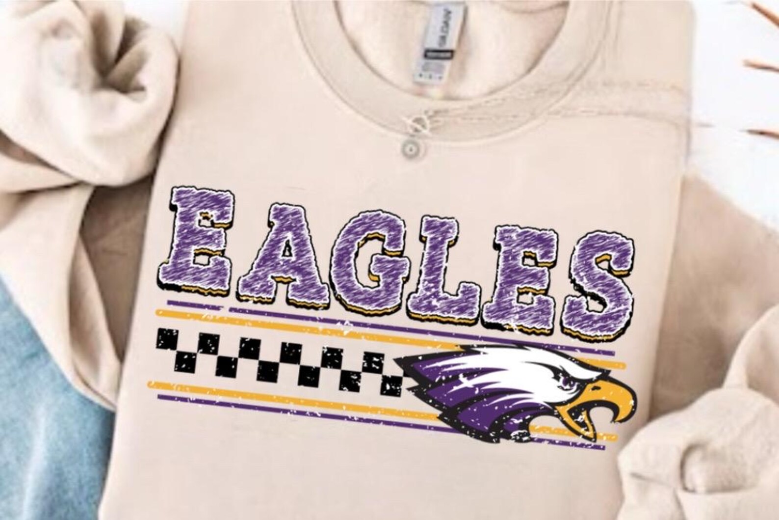 Checkered Eagles PNG: Purple Team Spirit Design (digital Download) - Etsy