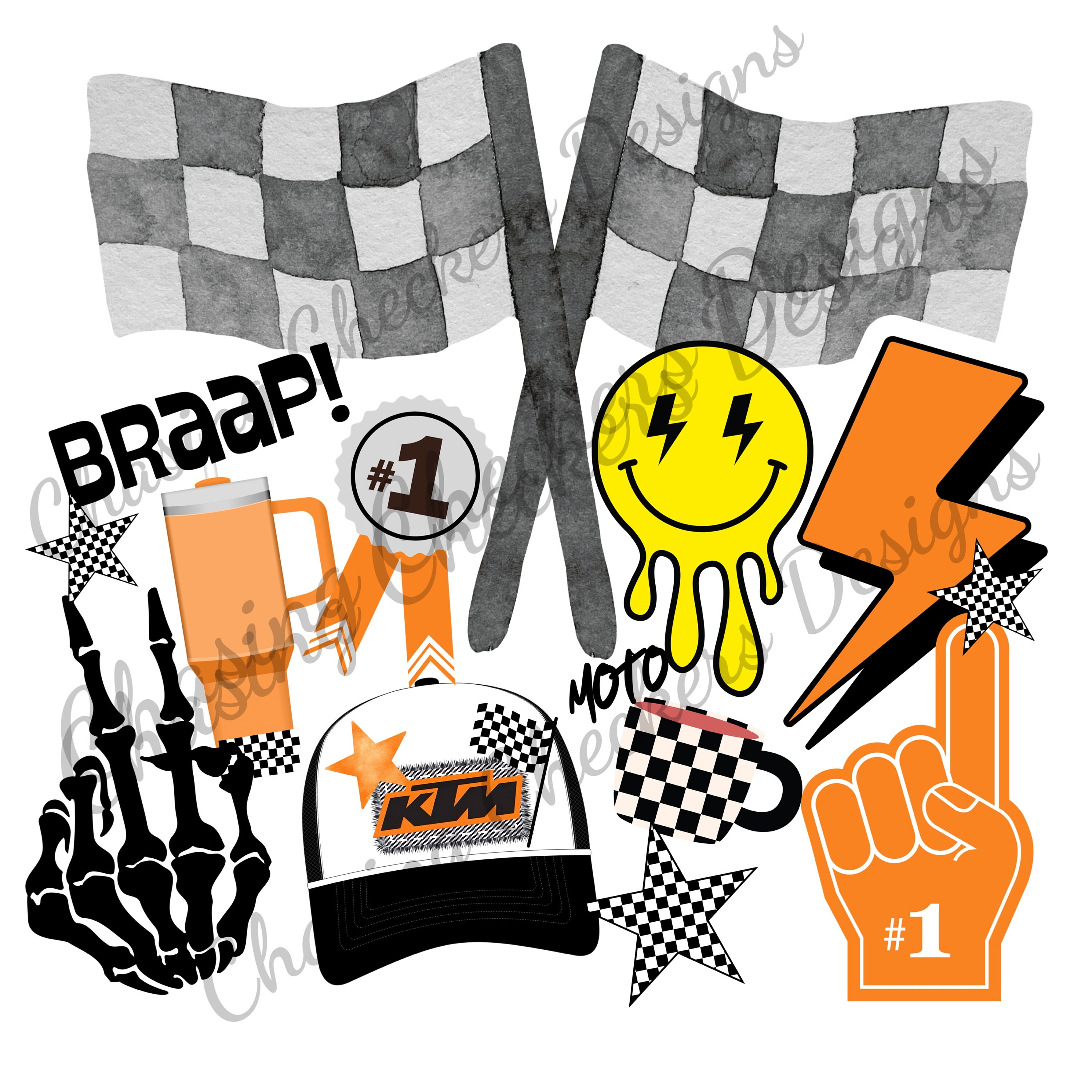 Orange Moto Collage MX Png Dirt Bike Download - Etsy