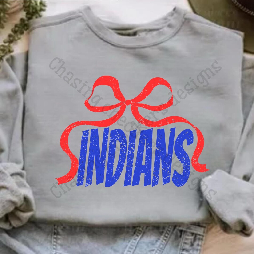 Red Bow Royal Blue Indians Team PNG - School Spirit (digital Download ...