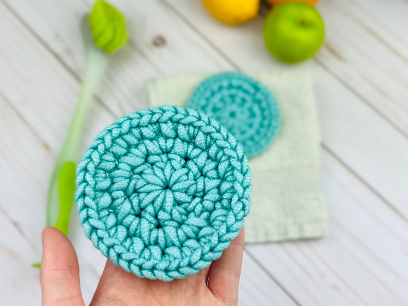 Round Kitchen Scrubby Crochet Pattern Easy Crochet Scrubbie | Etsy