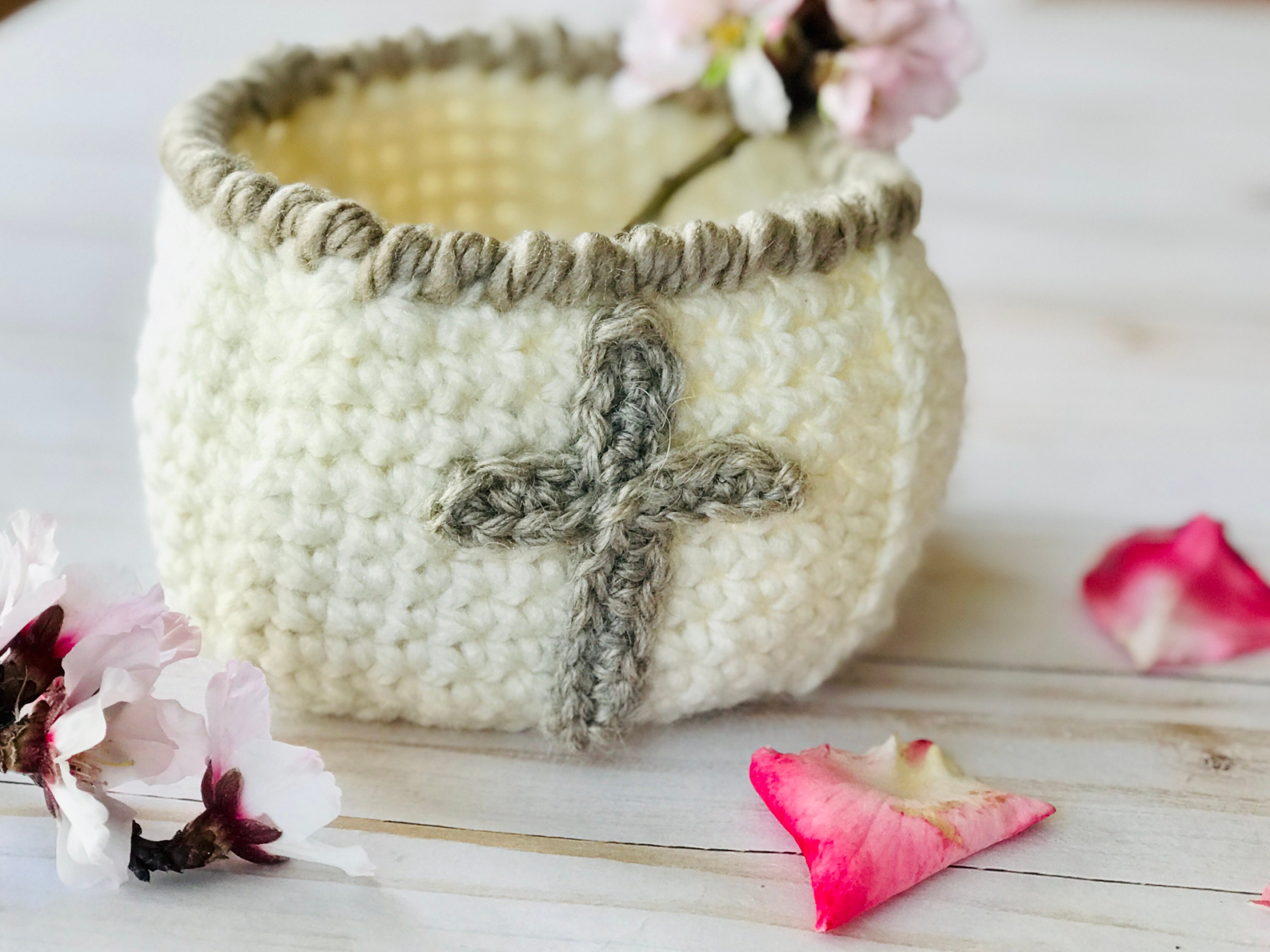 CROCHET CROSS BASKET Pattern Christian Crochet Pattern - Etsy