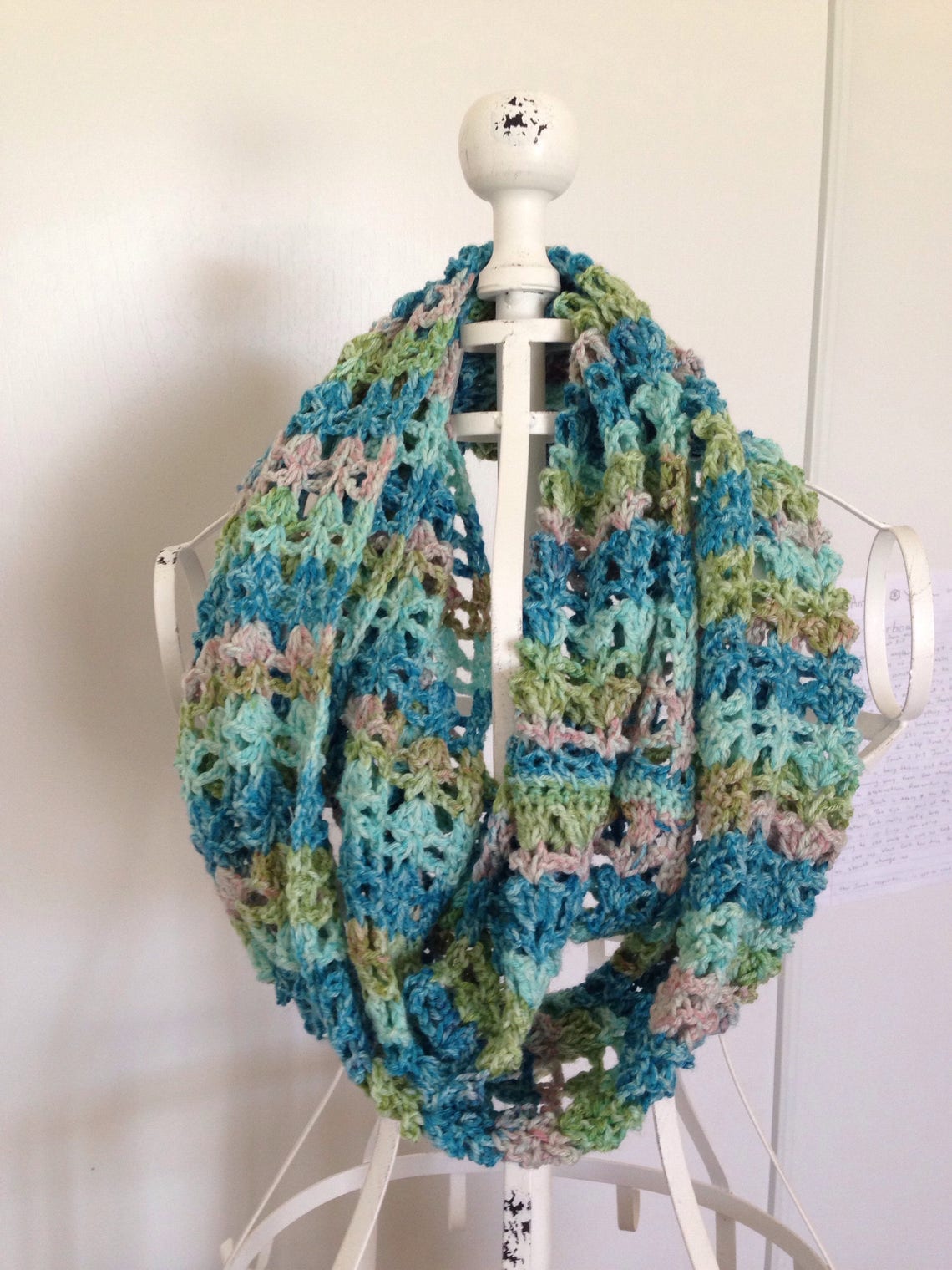 Infinity Scarf Crochet Pattern, Lace Scarf Pattern, Easy Crochet Scarf ...