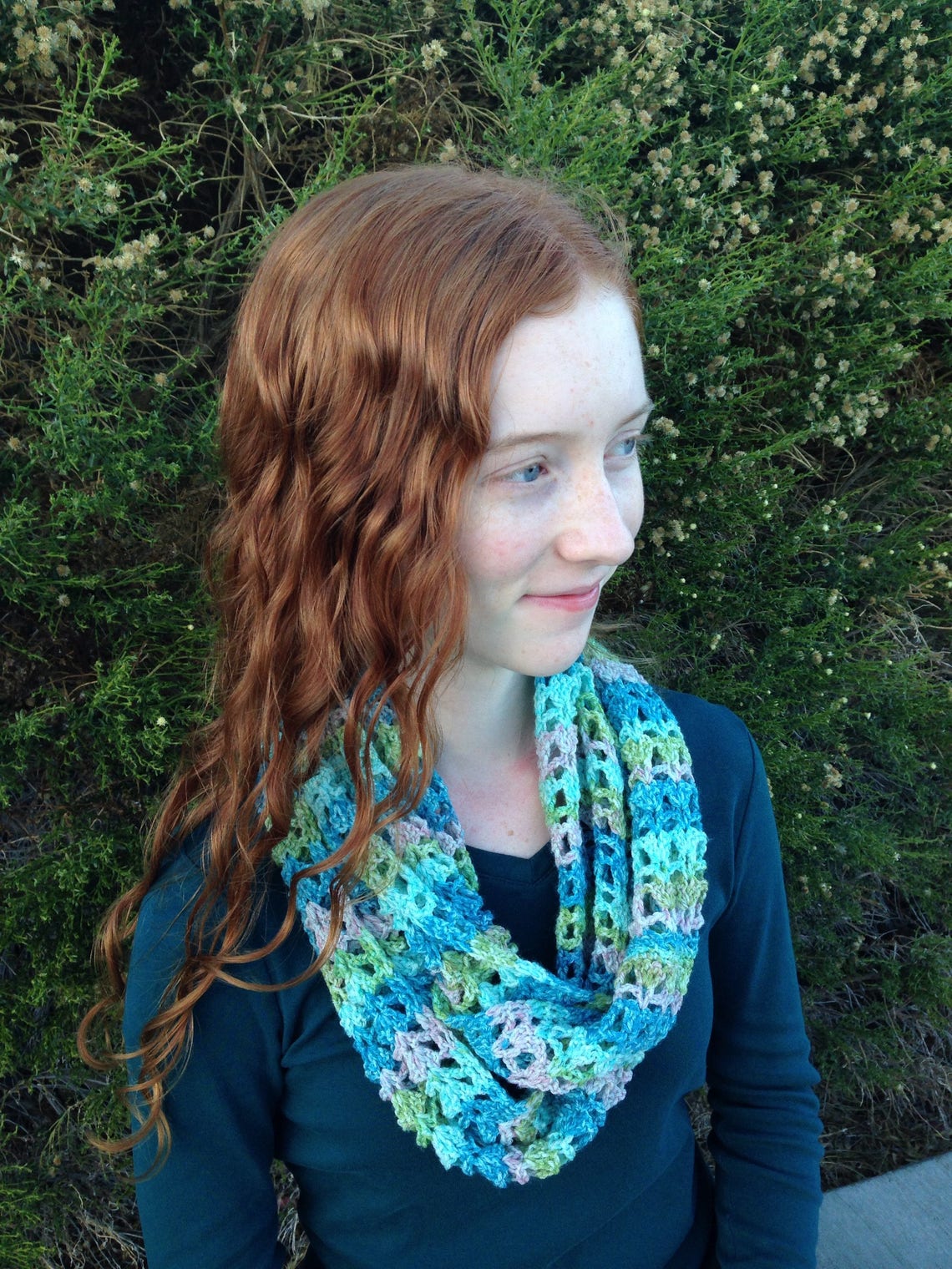 Infinity Scarf Crochet Pattern, Lace Scarf Pattern, Easy Crochet Scarf ...