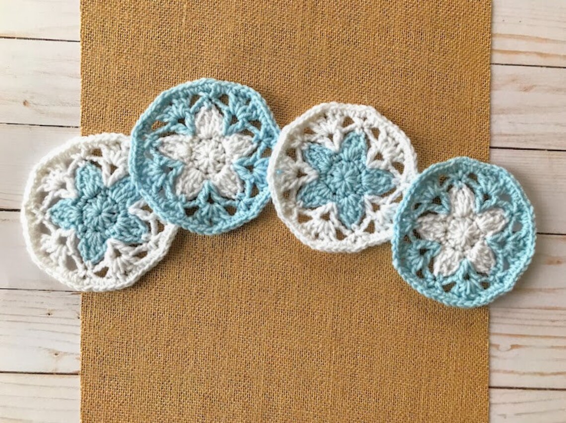 Forget Me Not Coasters Crochet Pattern — Crochet Lace Coasters, Crochet ...