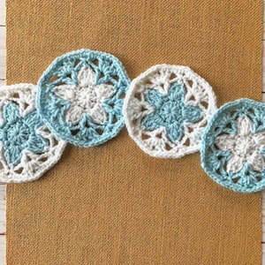 Forget Me Not Coasters Crochet Pattern — Crochet Lace Coasters, Crochet ...