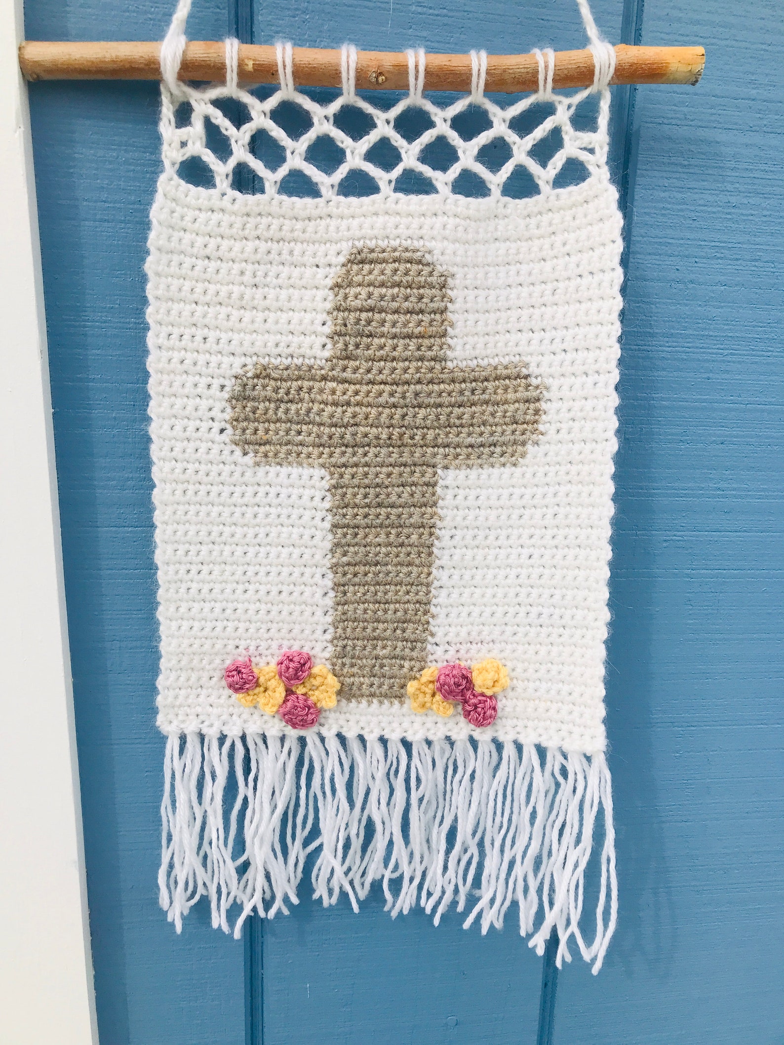 Crochet Easter Cross Wall Hanging Crochet Wall Hanging - Etsy