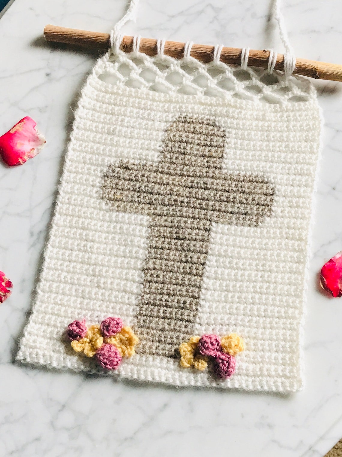Crochet Easter Cross Wall Hanging Crochet Wall Hanging - Etsy
