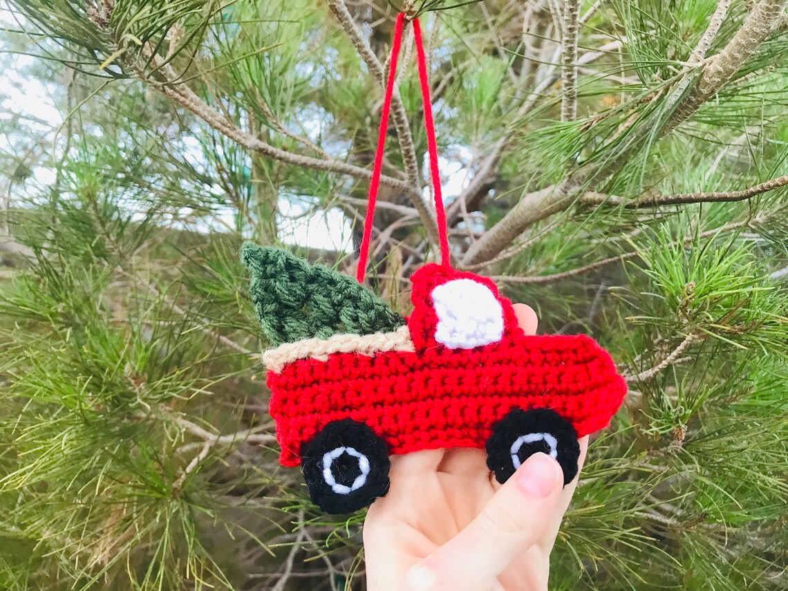 Crochet Red Truck Pattern - Crochet Christmas Gift, Crochet Red Truck ...