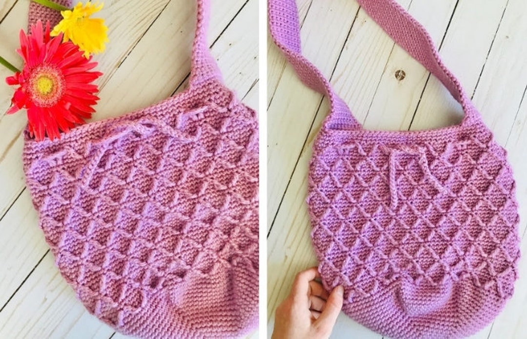 Diamond Cable Bag Crochet Pattern, Crochet Market Bag, Crochet Purse ...